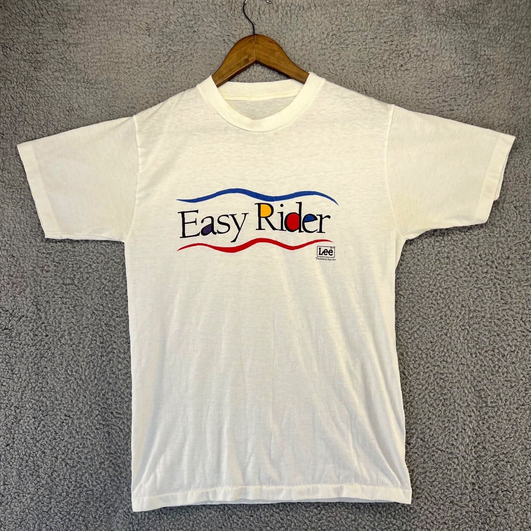 Lee Classic Retro White Single Stitch Spellout Adult Medium Size Lee ...