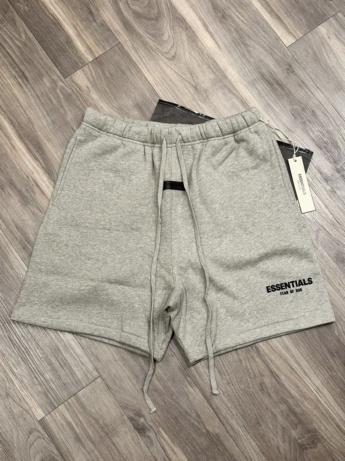 Pacsun Fear Of God Essentials shorts Dark Grey | Grailed
