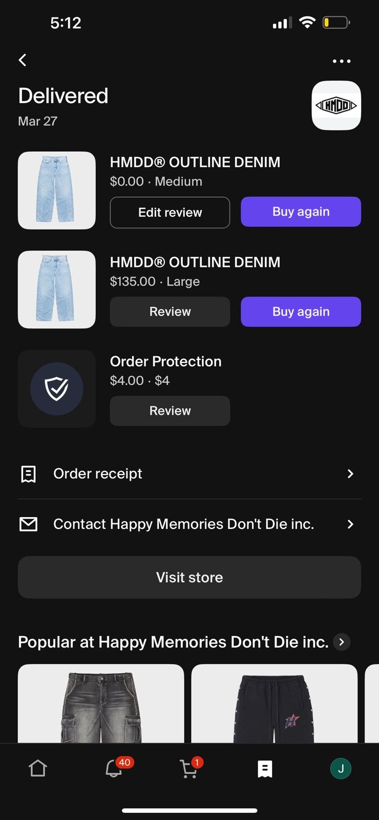 Designer × Streetwear × Vintage HMDD OUTLINE DENIM LARGE | Grailed