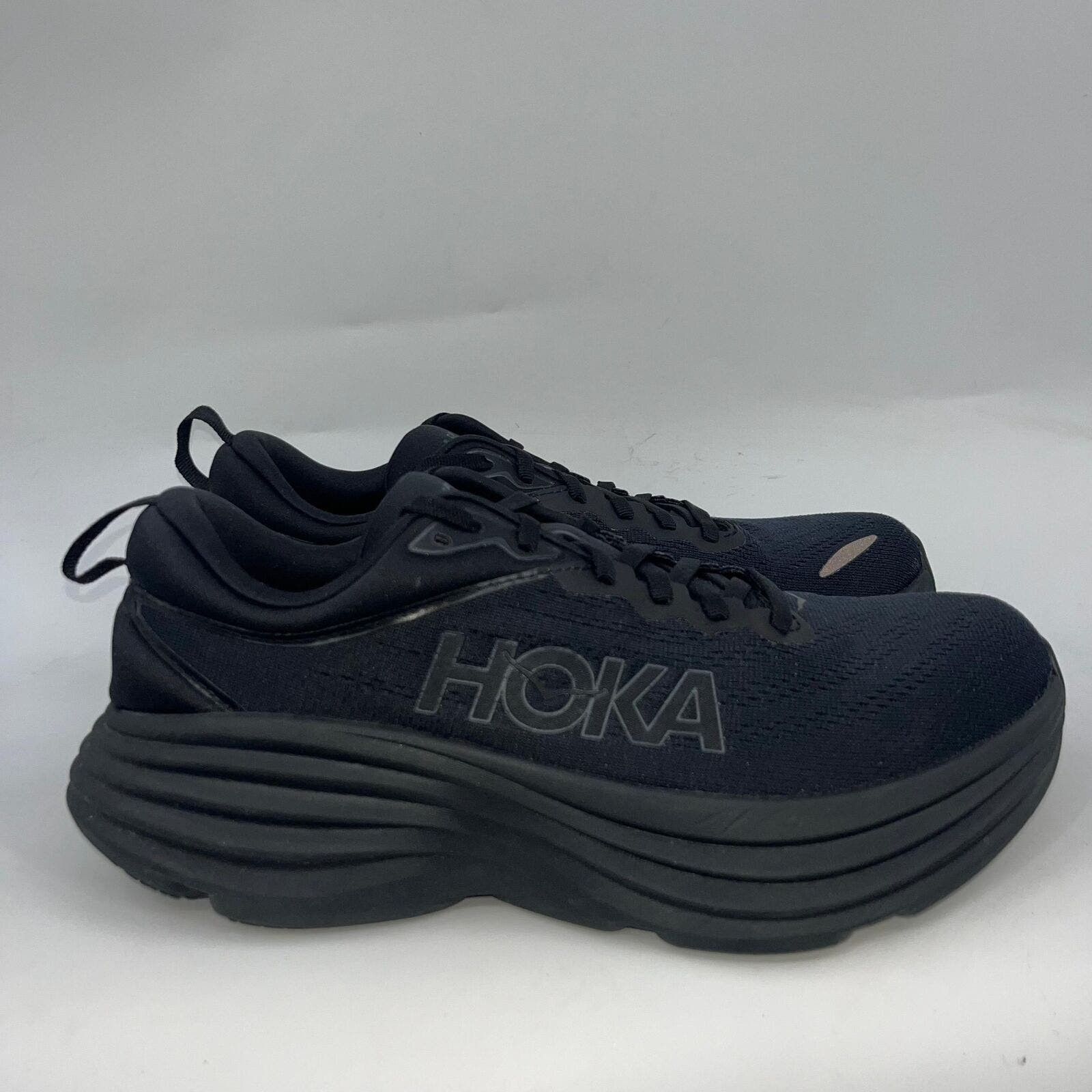 Hoka One One HOKA ONE MENS BONDI 8 BLACK TRAINING SNEAKERS SIZE 9.5D ...