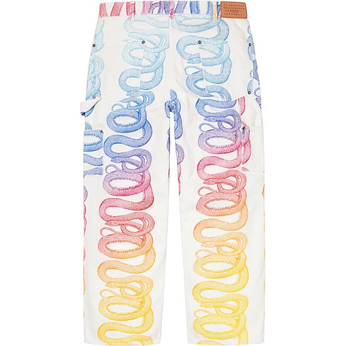 Supreme SNAKE DOUBLE KNEE DENIM PAINTER PANT | Grailed