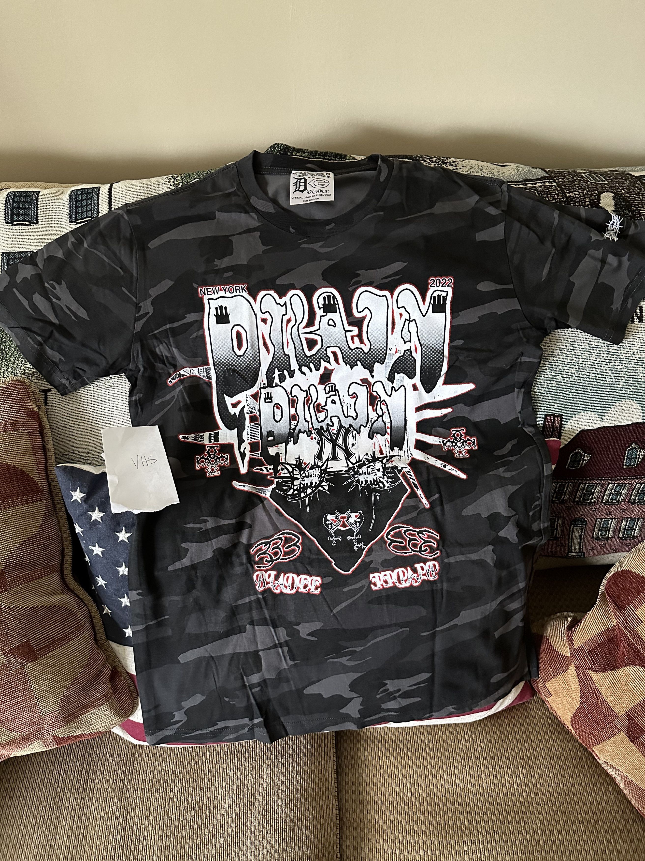 Drain Gang Bladee NYC popup camo t-shirt | Grailed