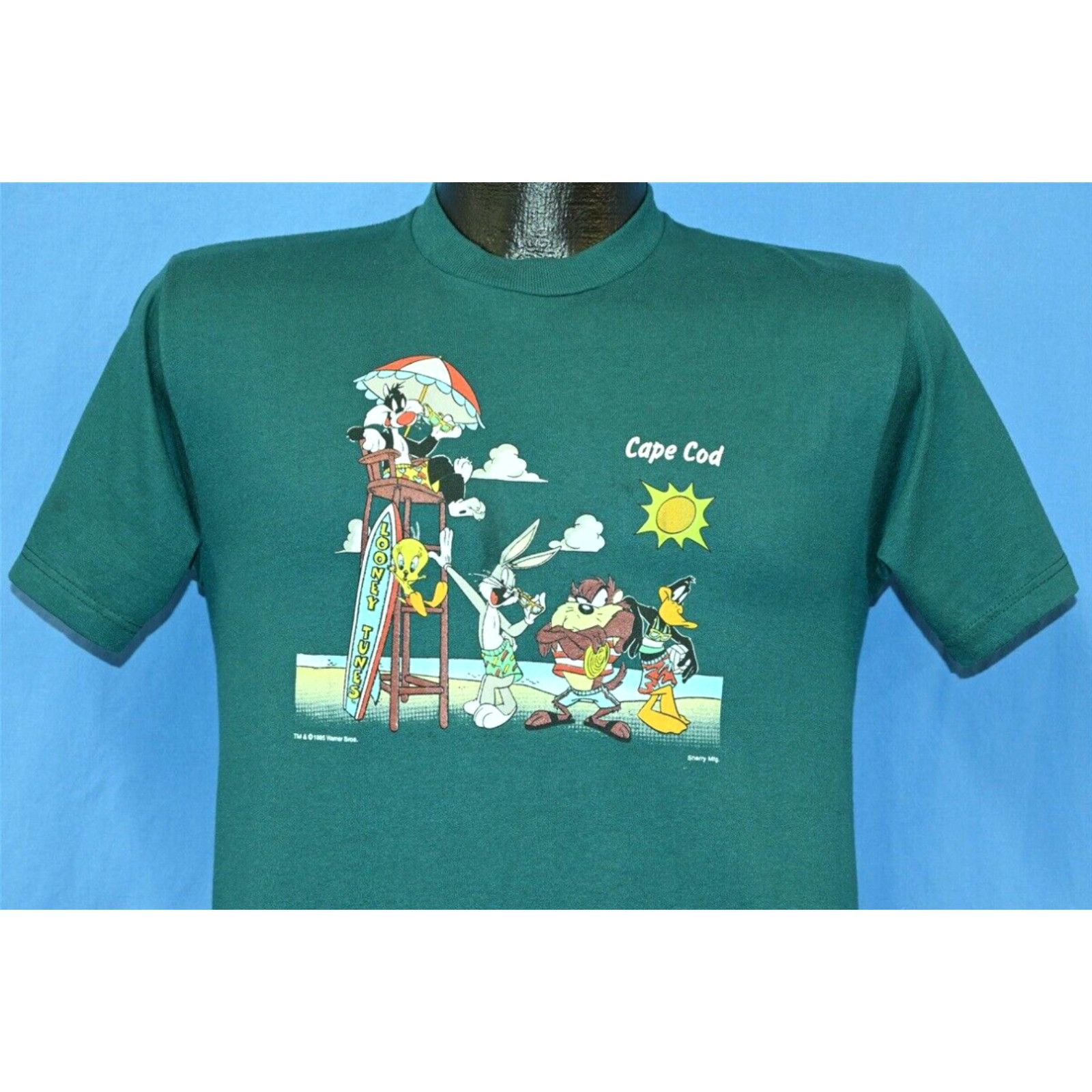Vintage vtg 90s LOONEY TUNES CAPE COD BUGS BUNNY TWEETY BIRD DAFFY TAZ ...