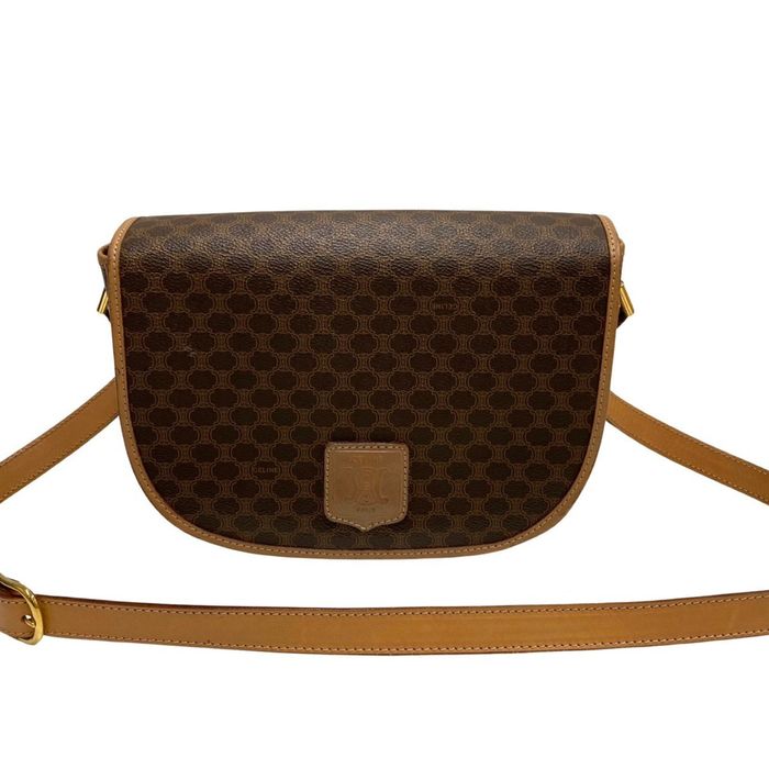 Celine CELINE Macadam Blason Triomphe Logo Pattern Leather Genuine Mini ...