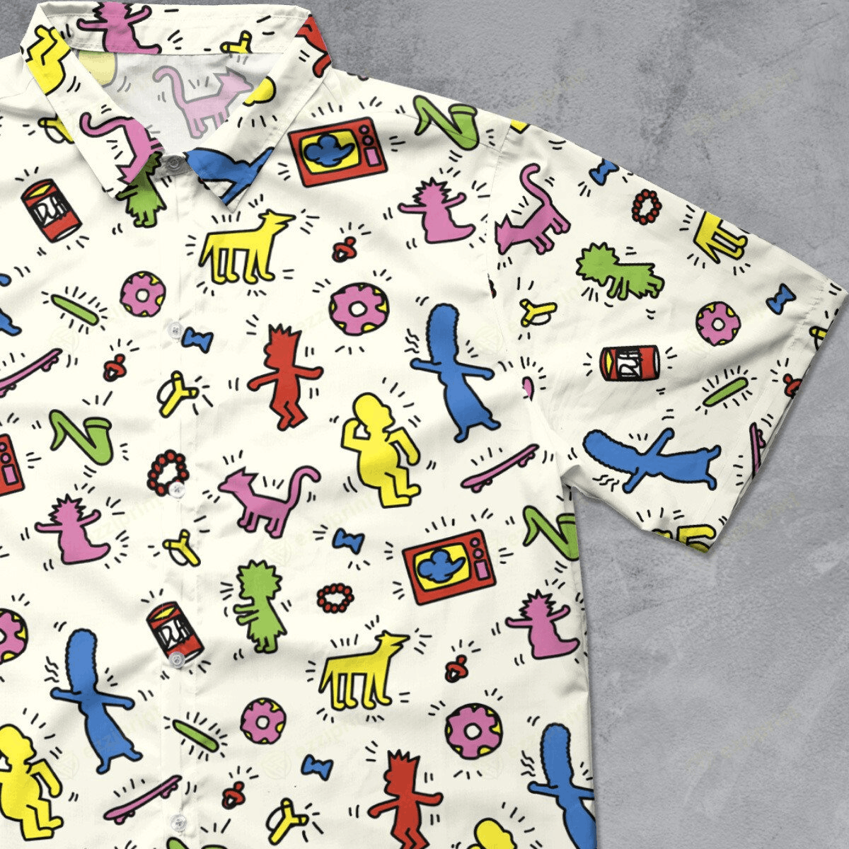 The Unbranded Brand The Simpsons Characters Pop Art Pattern Button Down ...