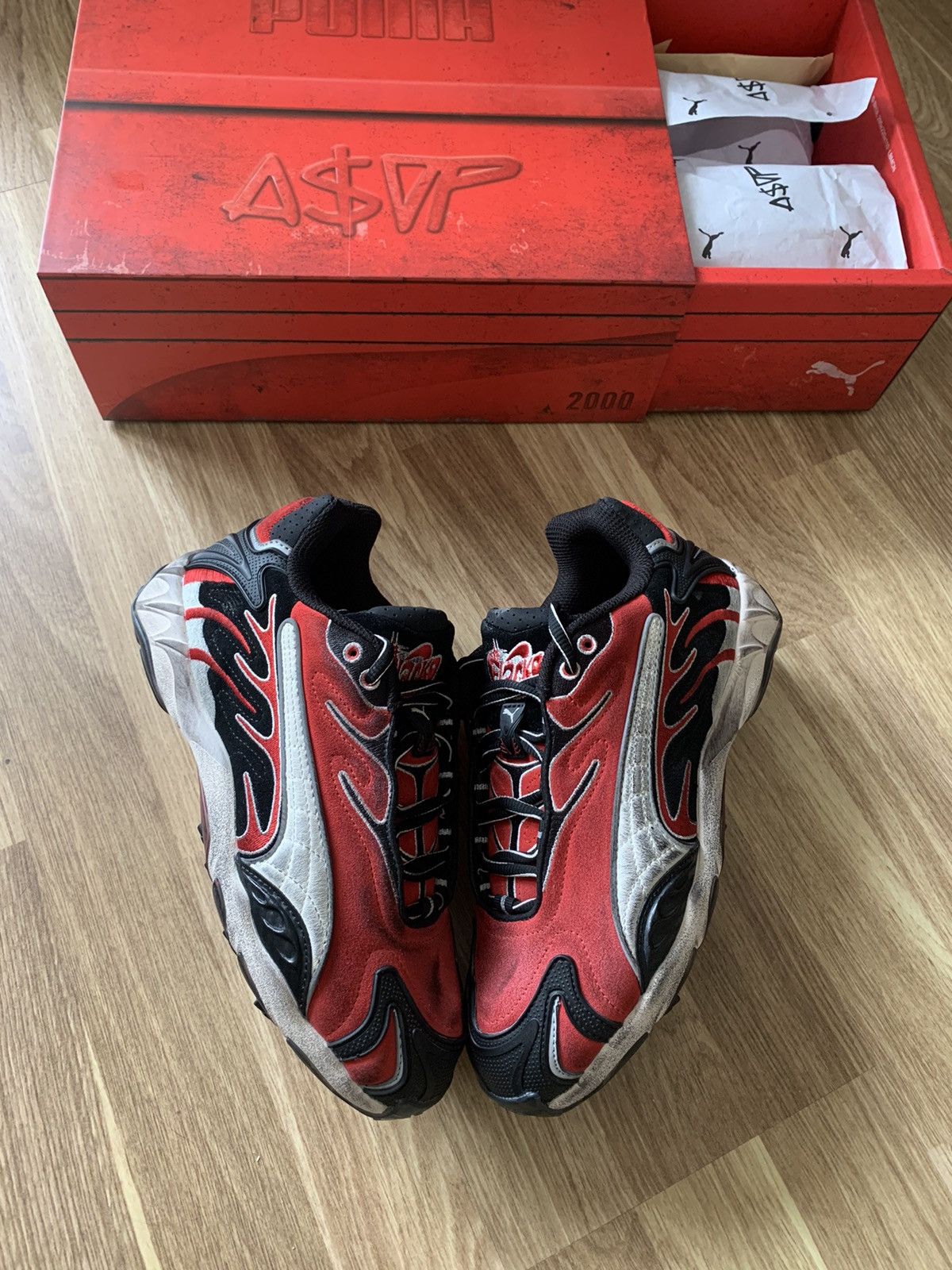 Asap Rocky × Puma Puma A$AP Rocky Distressed Red | Grailed