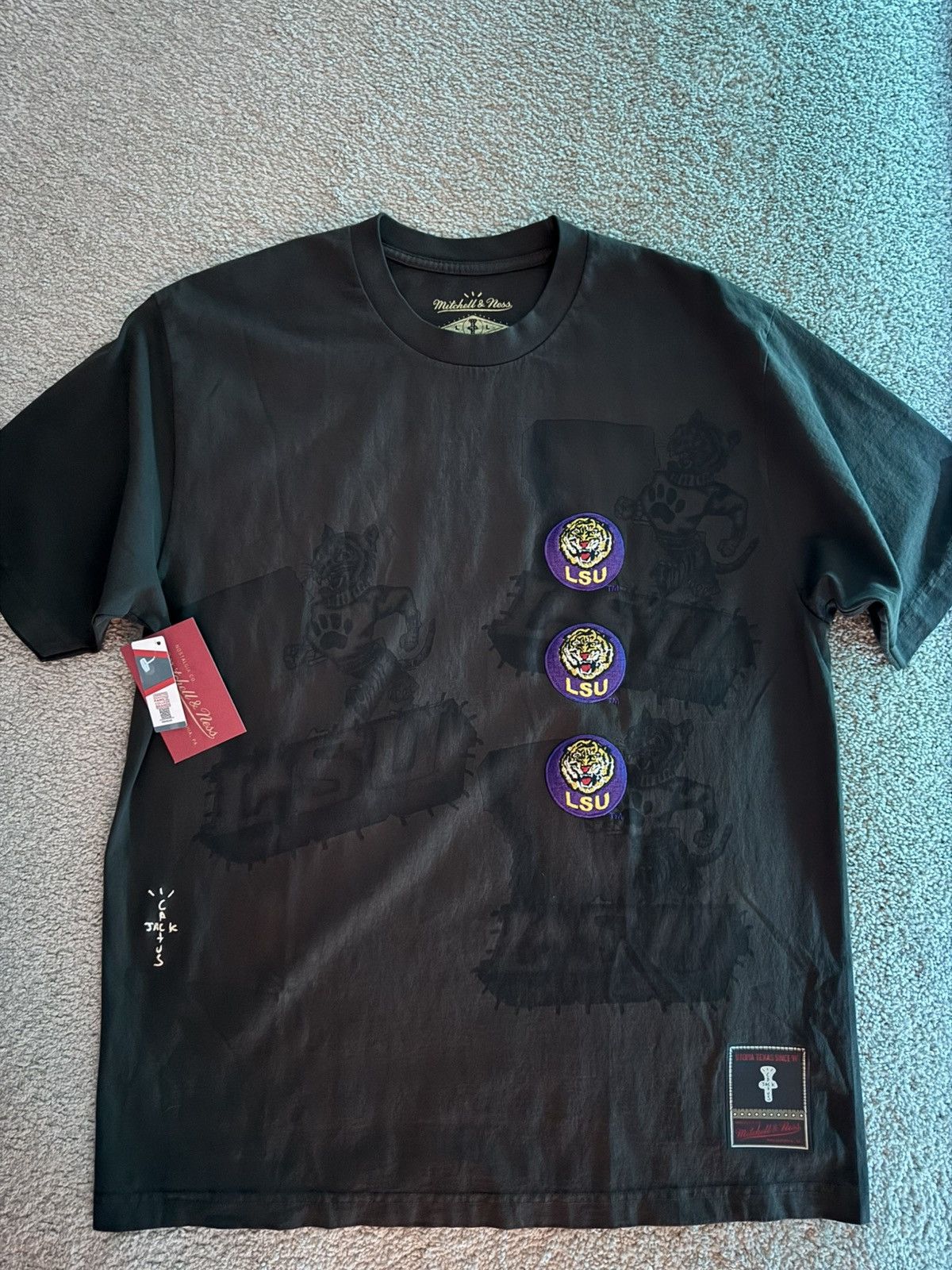 Mitchell & Ness × Travis Scott Travis Scott Mitchell & Ness “LSU” tee | Grailed