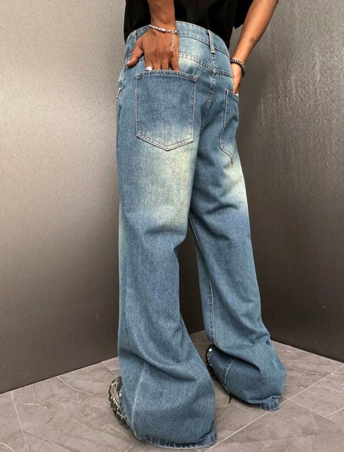 Vintage Denim jeans like thug club style Korean drip opium washed | Grailed