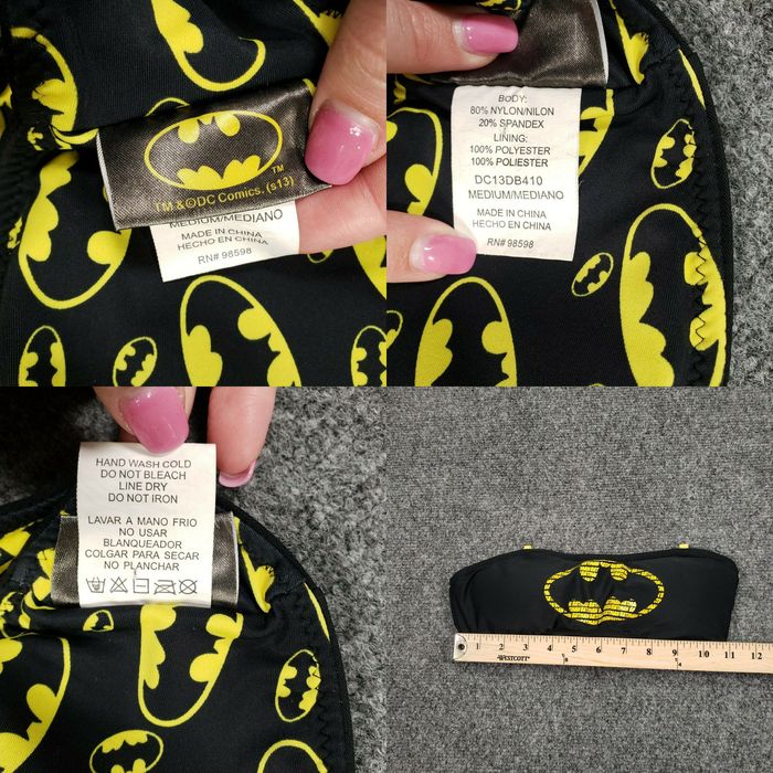 Dc Comics DC Comics Bikini Top Womens S Small Black Batman Reversible ... Dc Comics DC Comics Bikini Top Womens S Small Black Batman Reversible ...