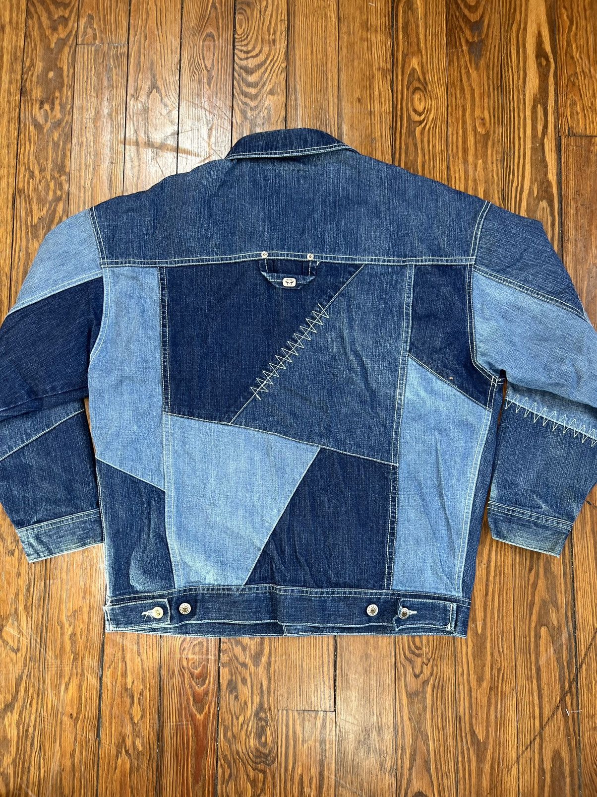Japanese Brand × Vintage Y2K Patchwork Denim Jeans + Jacket Set Baggy ...