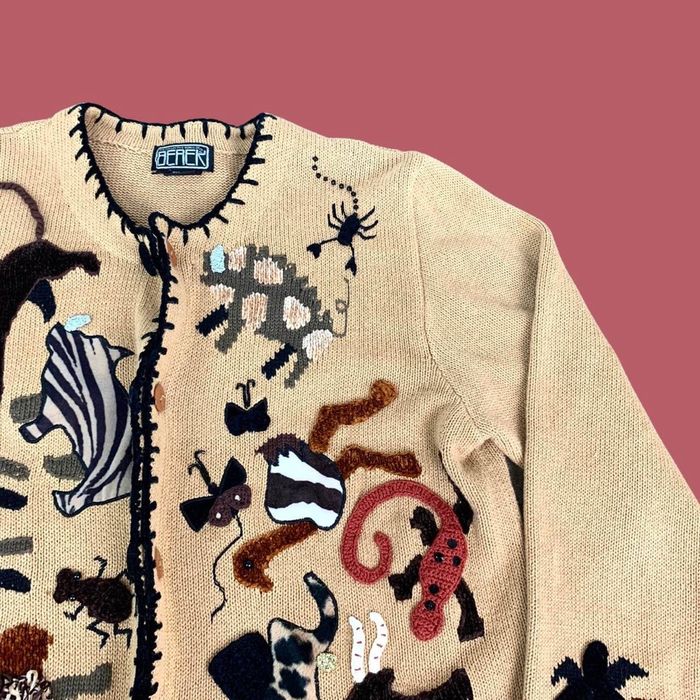 Vintage Vintage 90s Embellished Animal Cardigan | Grailed
