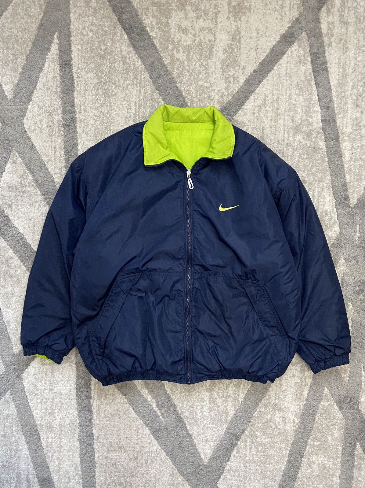 Nike × Streetwear × Vintage Nike Double-Sided Puffer Jacket Vintage Big ...
