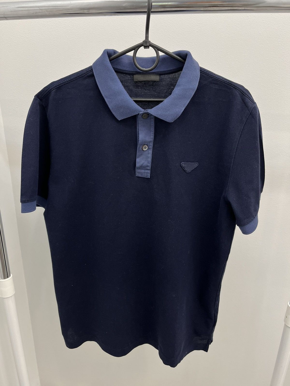 Prada Prada Classic Triangle Cotton Button Up Polo Shirt | Grailed