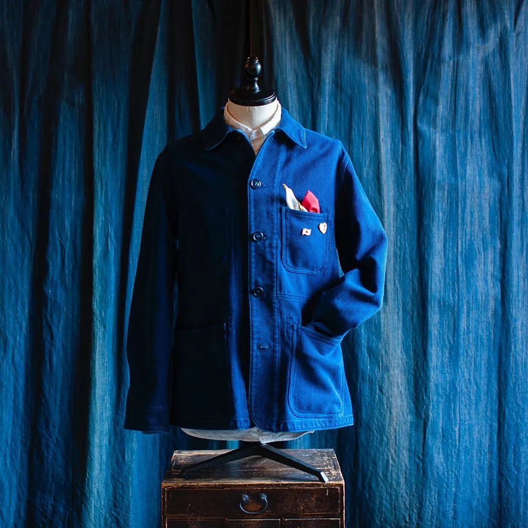 Blue Blue Japan 645USD BBJ Indigo-Dyed Sashiko Cotton Chore Jacket ...
