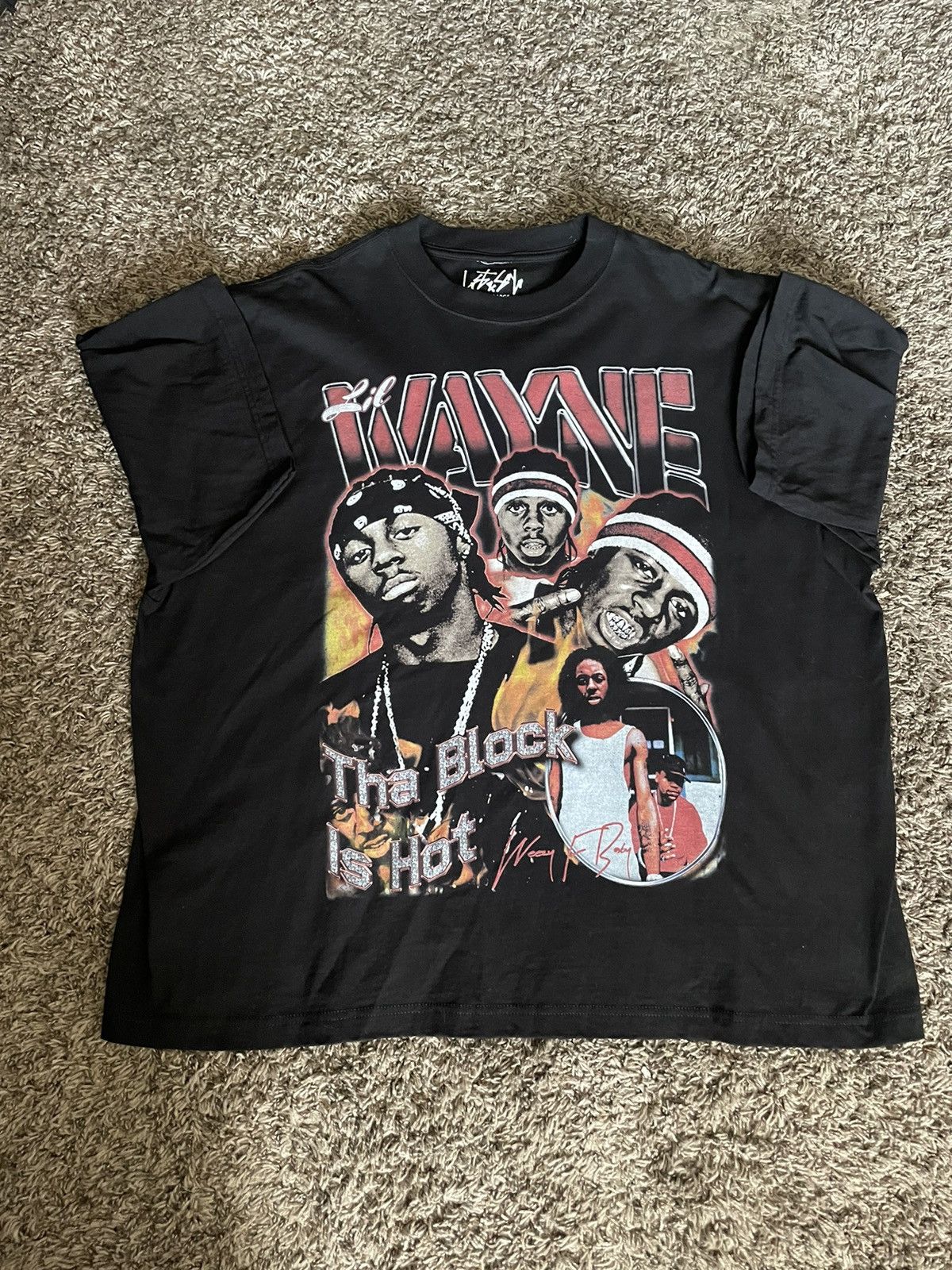 Japanese Brand × Streetwear × Vintage Lil Wayne block is hot tee | Grailed