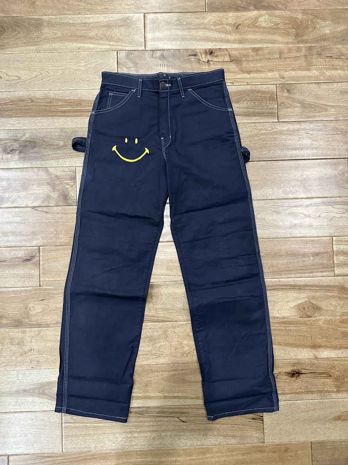 Custom × Streetwear PNKDRMS SMILEY PANTS BLACK | Grailed