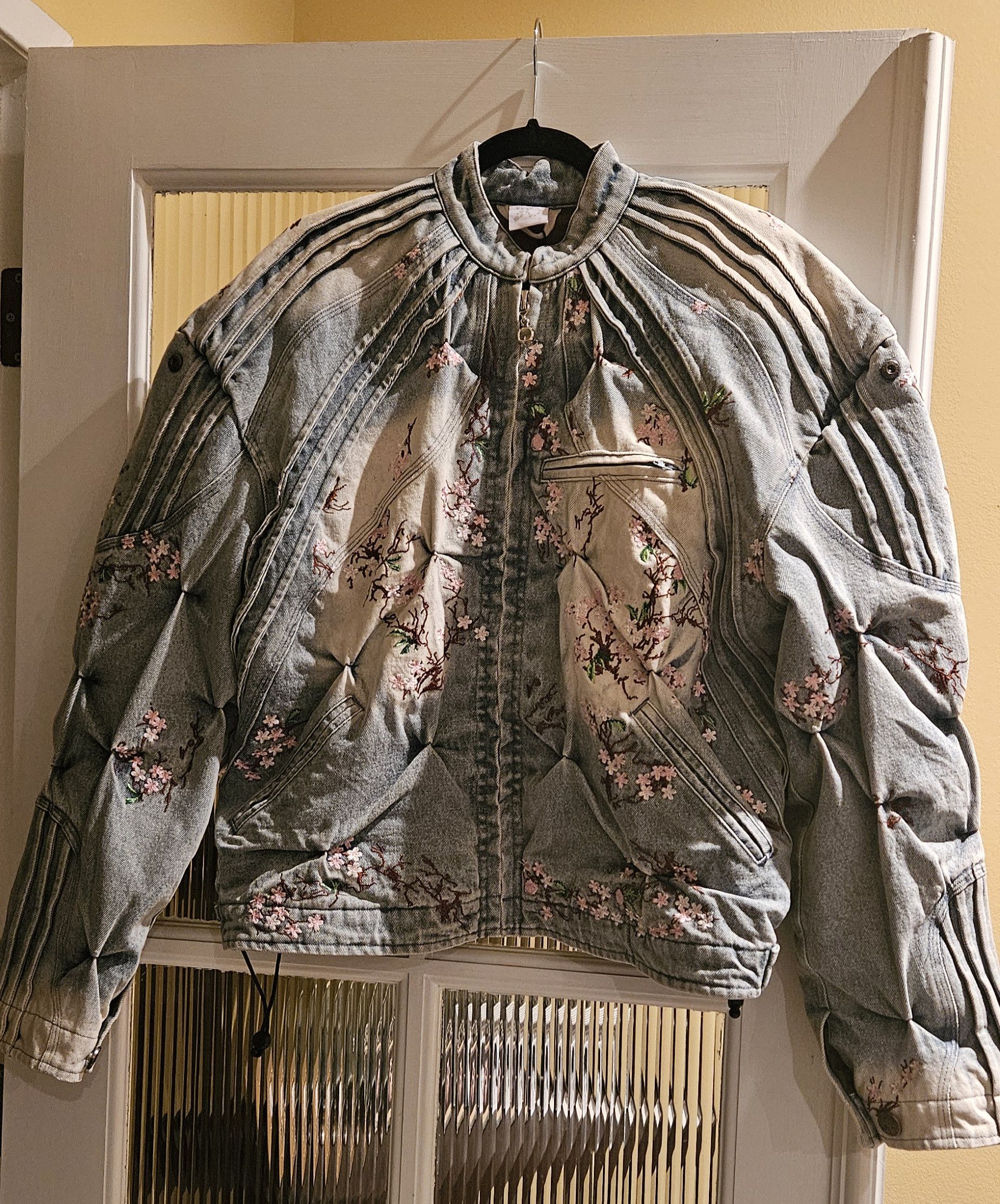 Bad Son Bad Son Cherry Blossom Overgrowth Denim Racing Jacket | Grailed