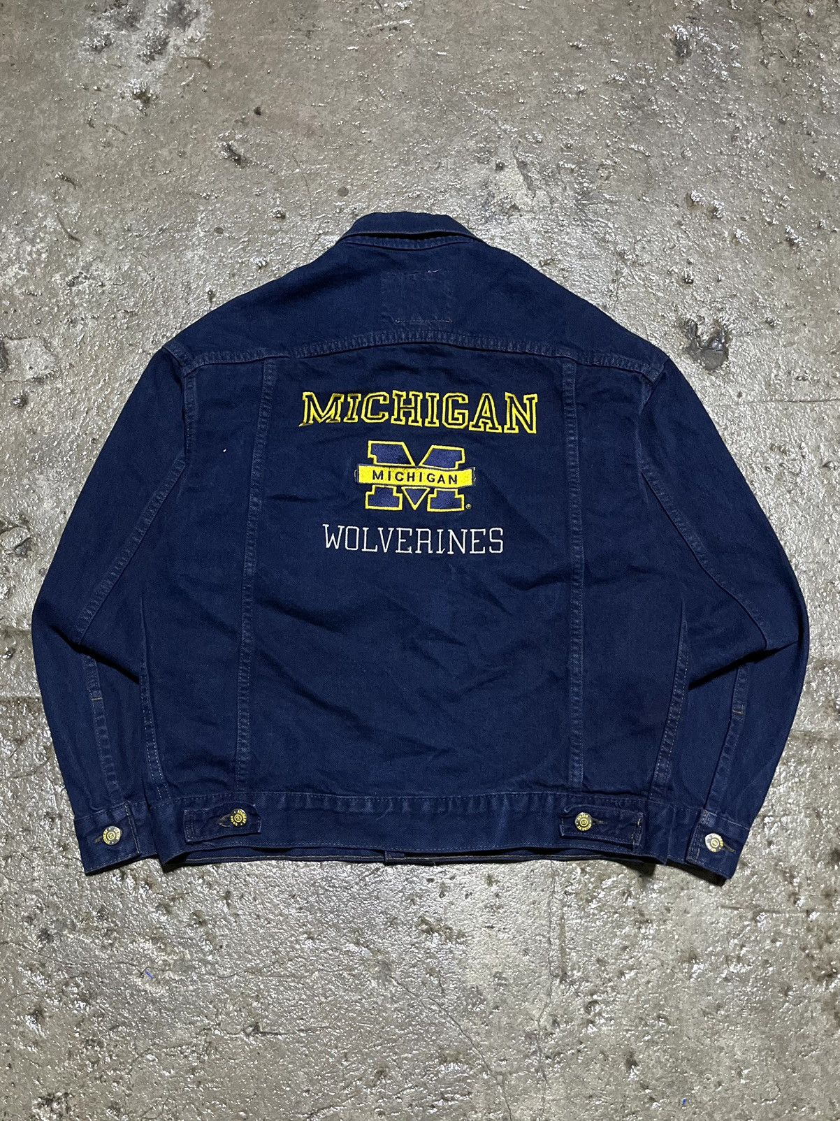 NCAA × Streetwear × Vintage Crazy Vintage 90s Michigan Wolverines Denim ...