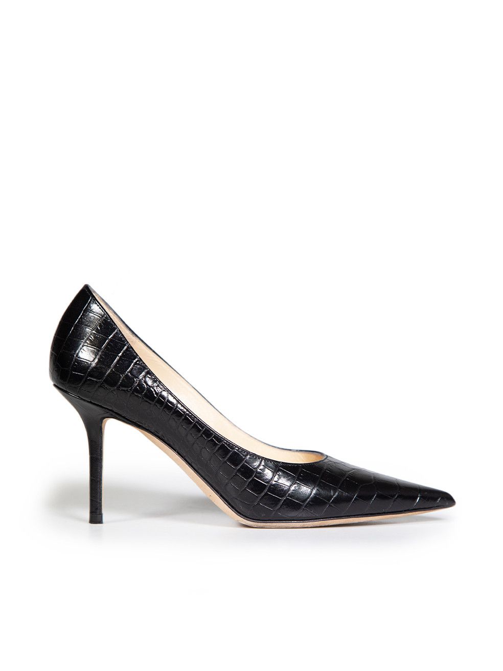 Jimmy Choo Black Croc Embossed Leather Pumps | Grailed