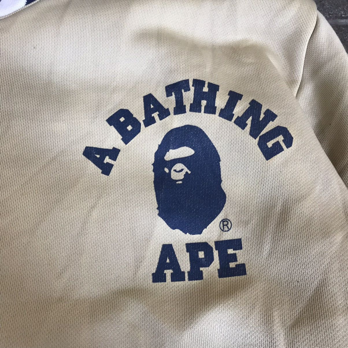 Bape (RARE) 1990's Bape Logo College Varsity Jacket | Grailed