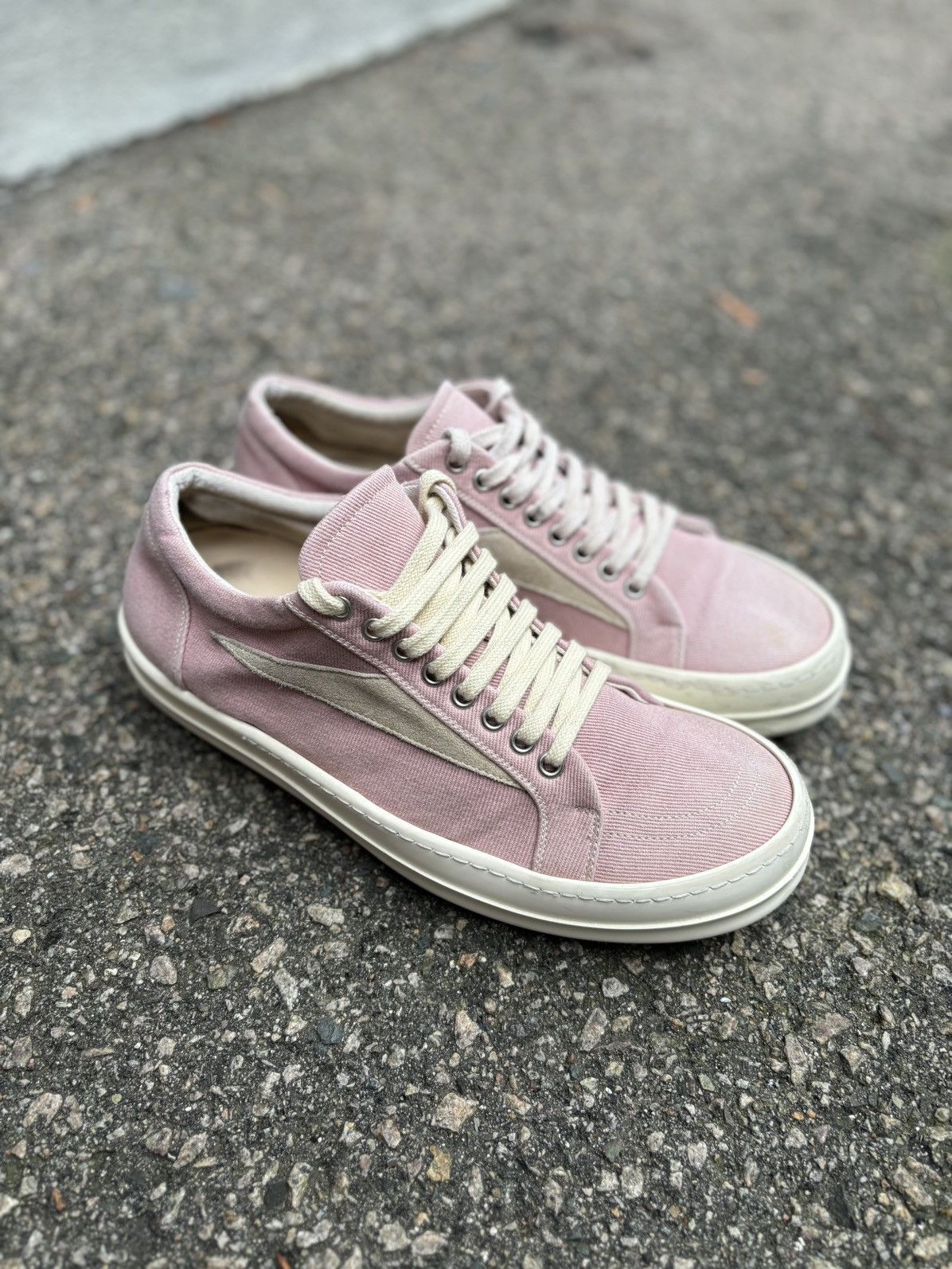 Rick Owens Drkshdw Pink and White Vans Sneakers | Grailed