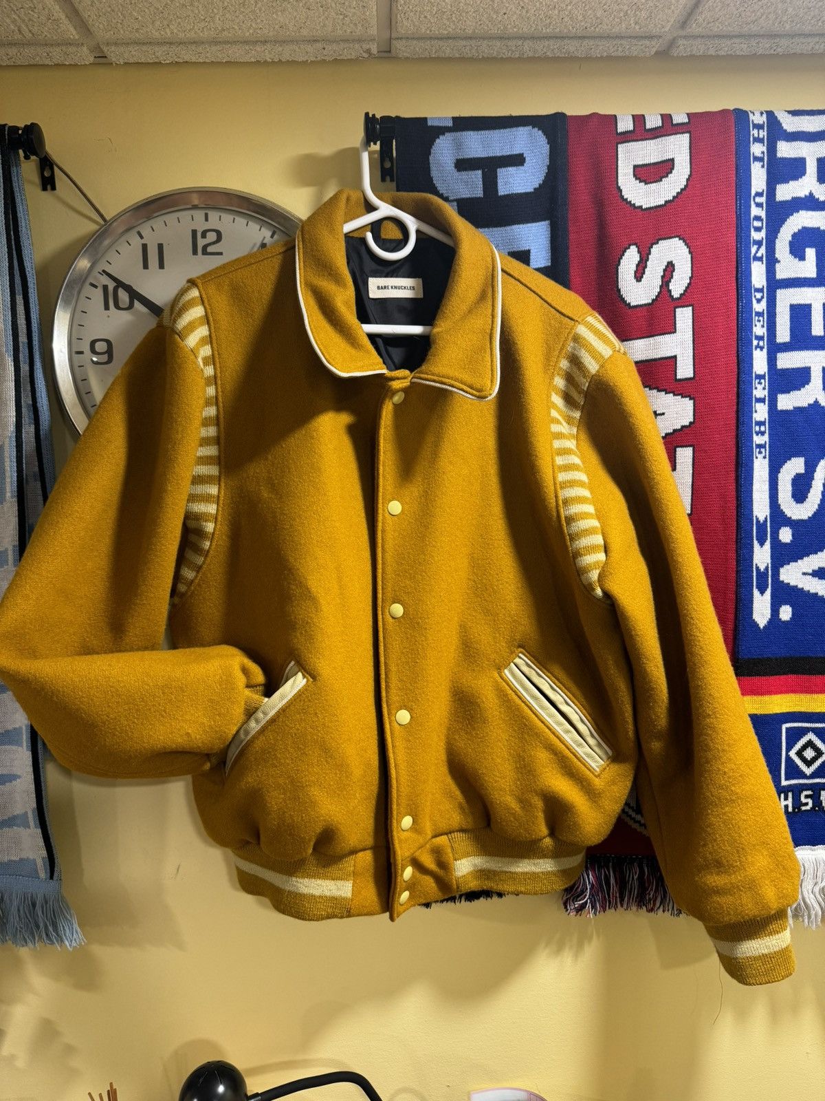 Bare Knuckles Wool Varsity Jacket - True Gold | Grailed