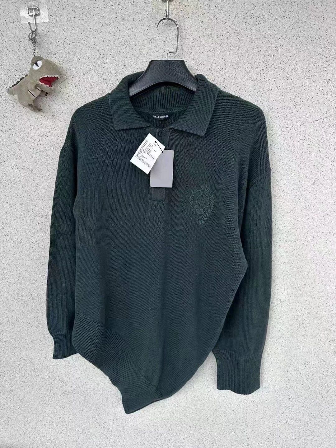Balenciaga Balenciaga Distorted Crown Wheat Sweater | Grailed