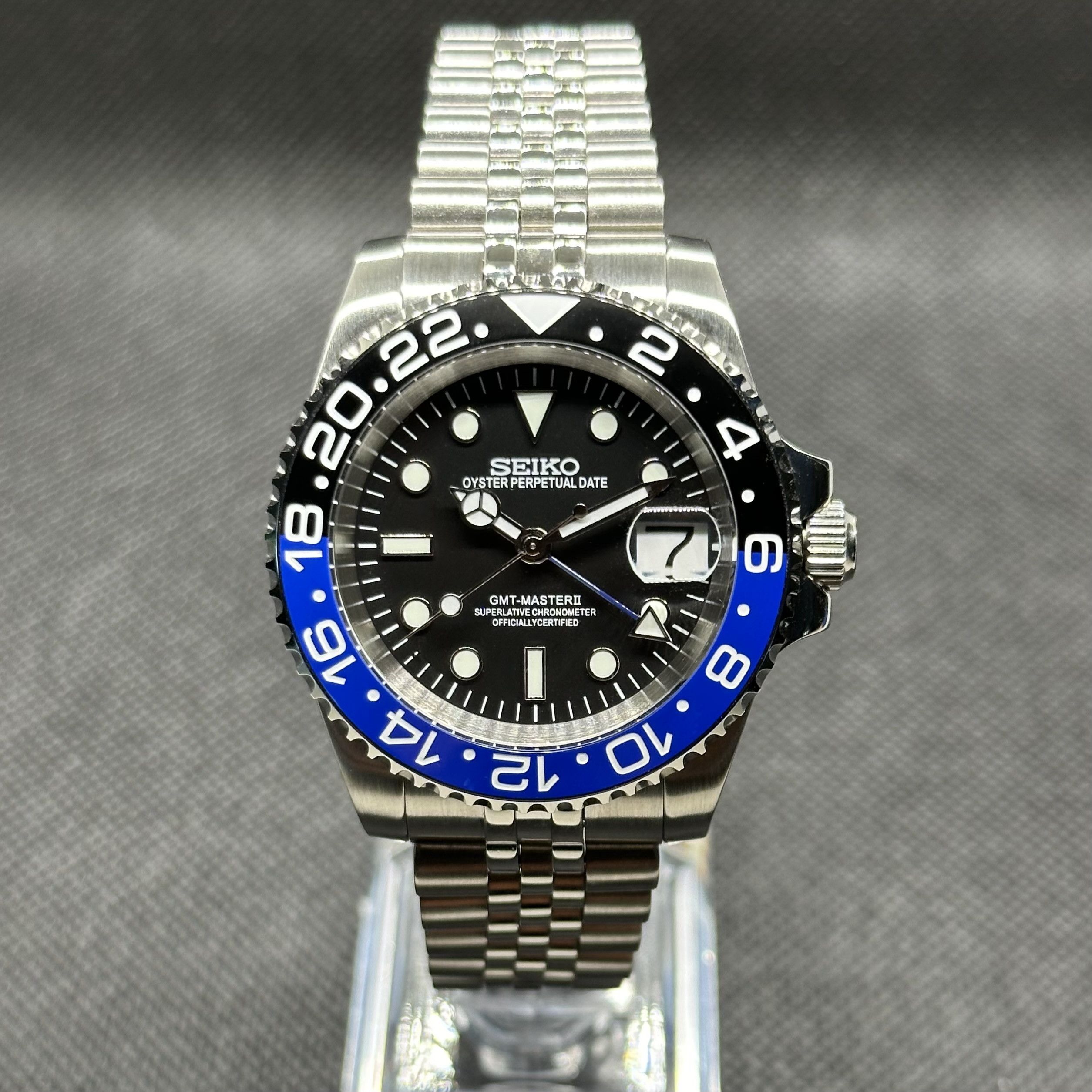 Custom Seiko Mod “Batgirl” GMT Dive Watch (Premium Dial) | Grailed