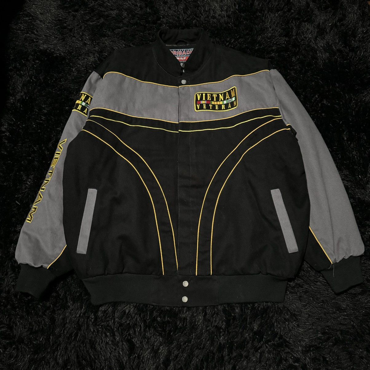 NASCAR × Vintage Vintage Army Navy Veteran NASCAR racing style jacket ...