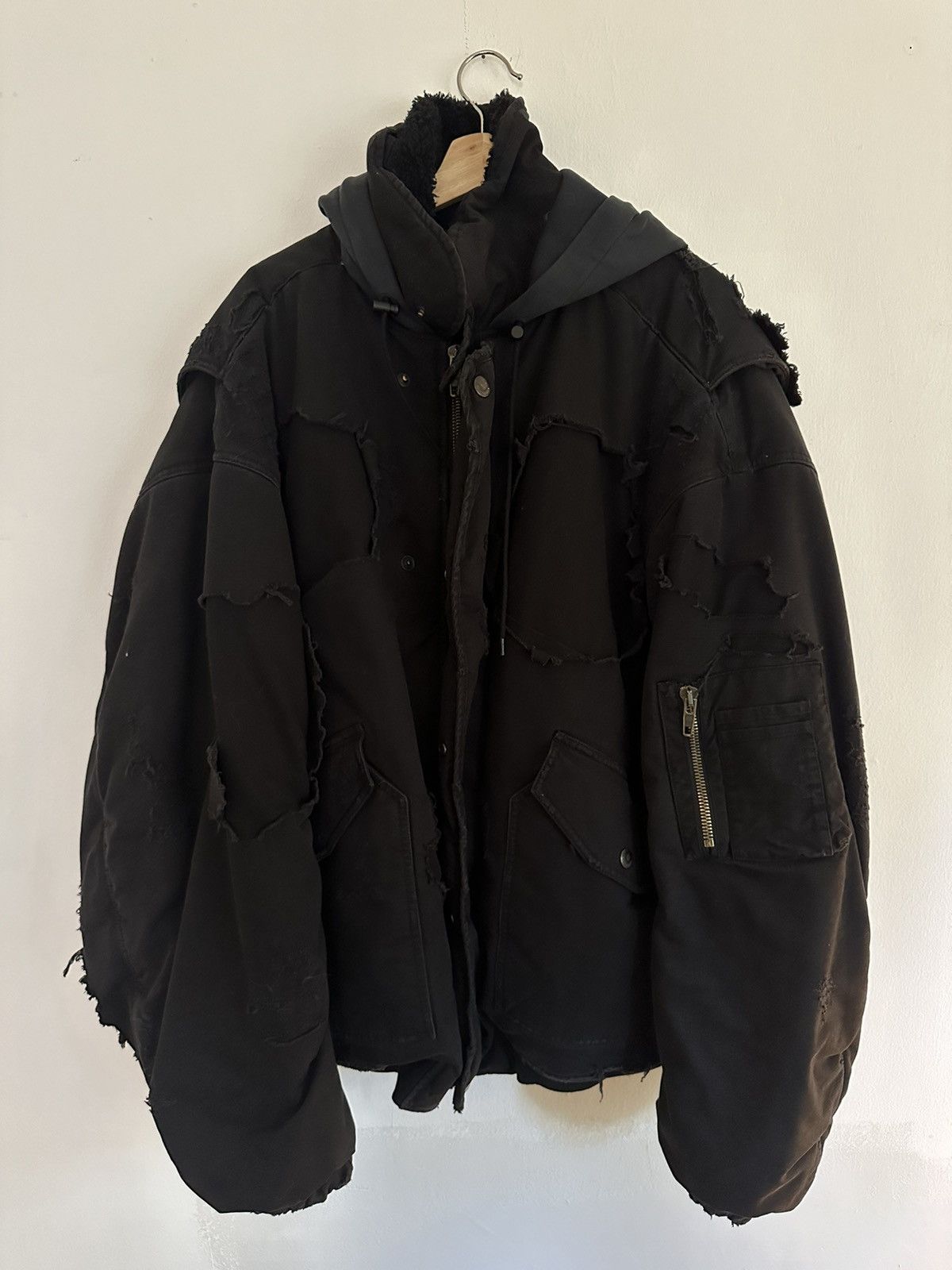 Balenciaga Balenciaga SS22 Destroyed Unity Bomber Jacket | Grailed