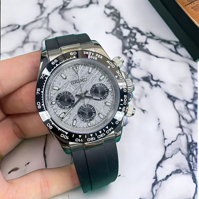 Seiko Seiko Mod Daytona Chronograph Grey Dial Oysterflex Watch | Grailed