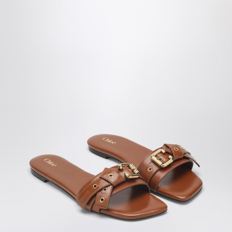 Chloe Chloe Clay Brown Low Heel Shoes In Leather | Grailed