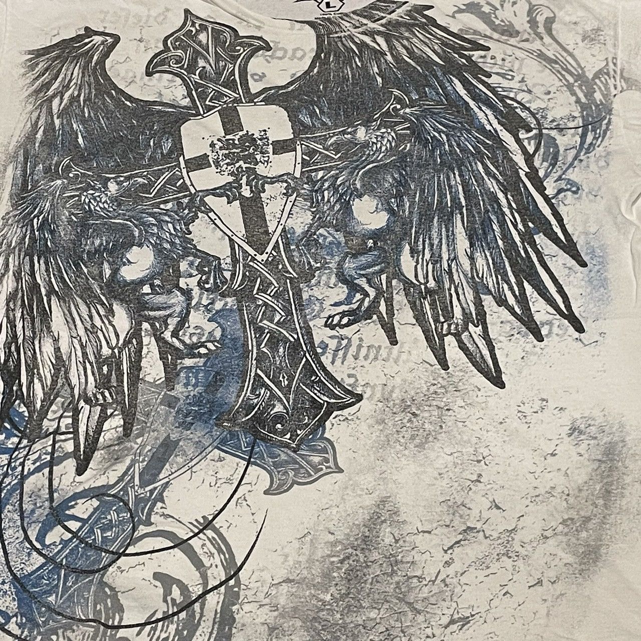 Ed Hardy Rare Mma Elite Wings Cross Tee Y2K Affliction Style | Grailed