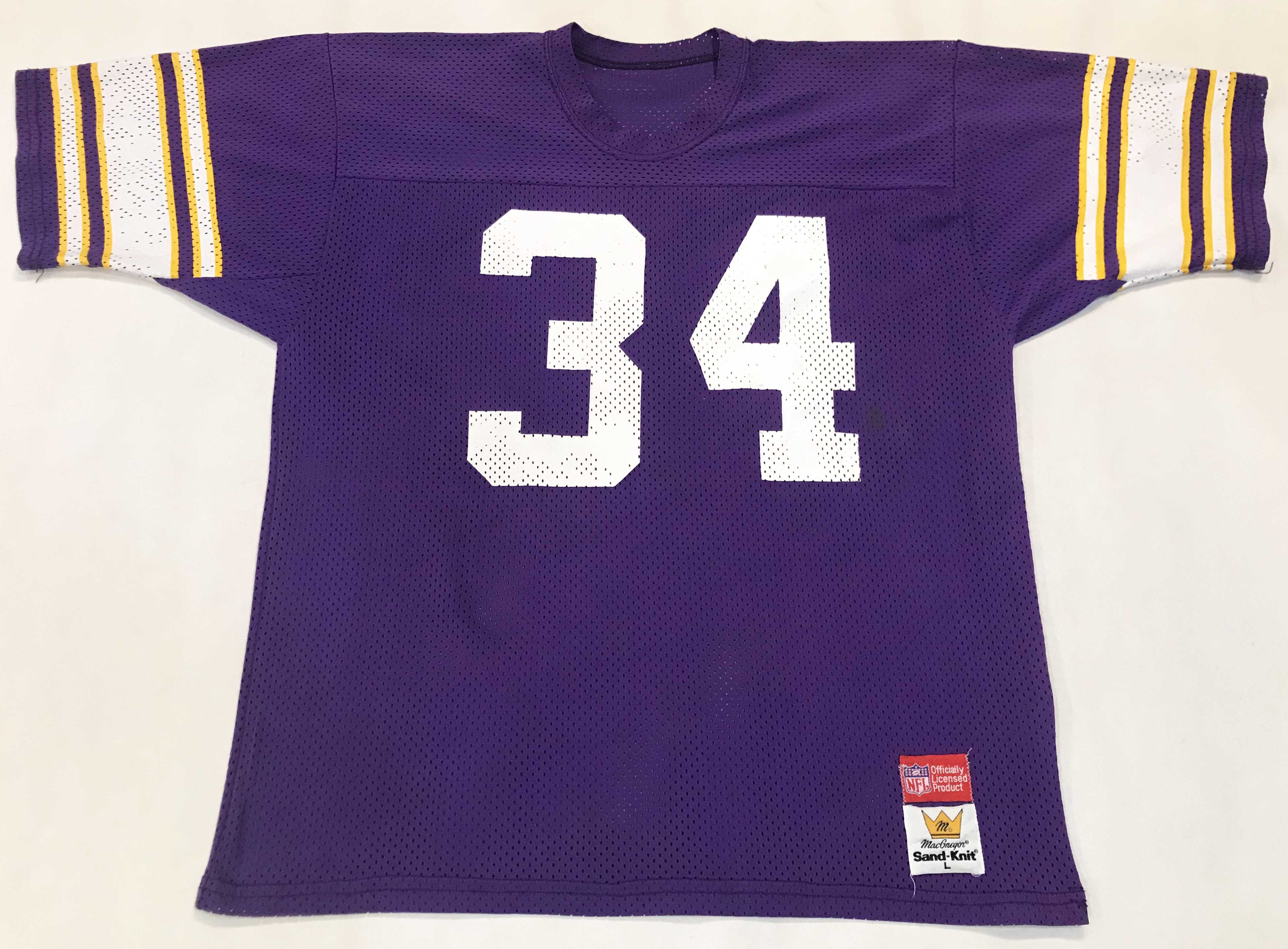 Vintage Vintage Sand Knit NFL Minnesota Vikings #34 Football Jersey ...