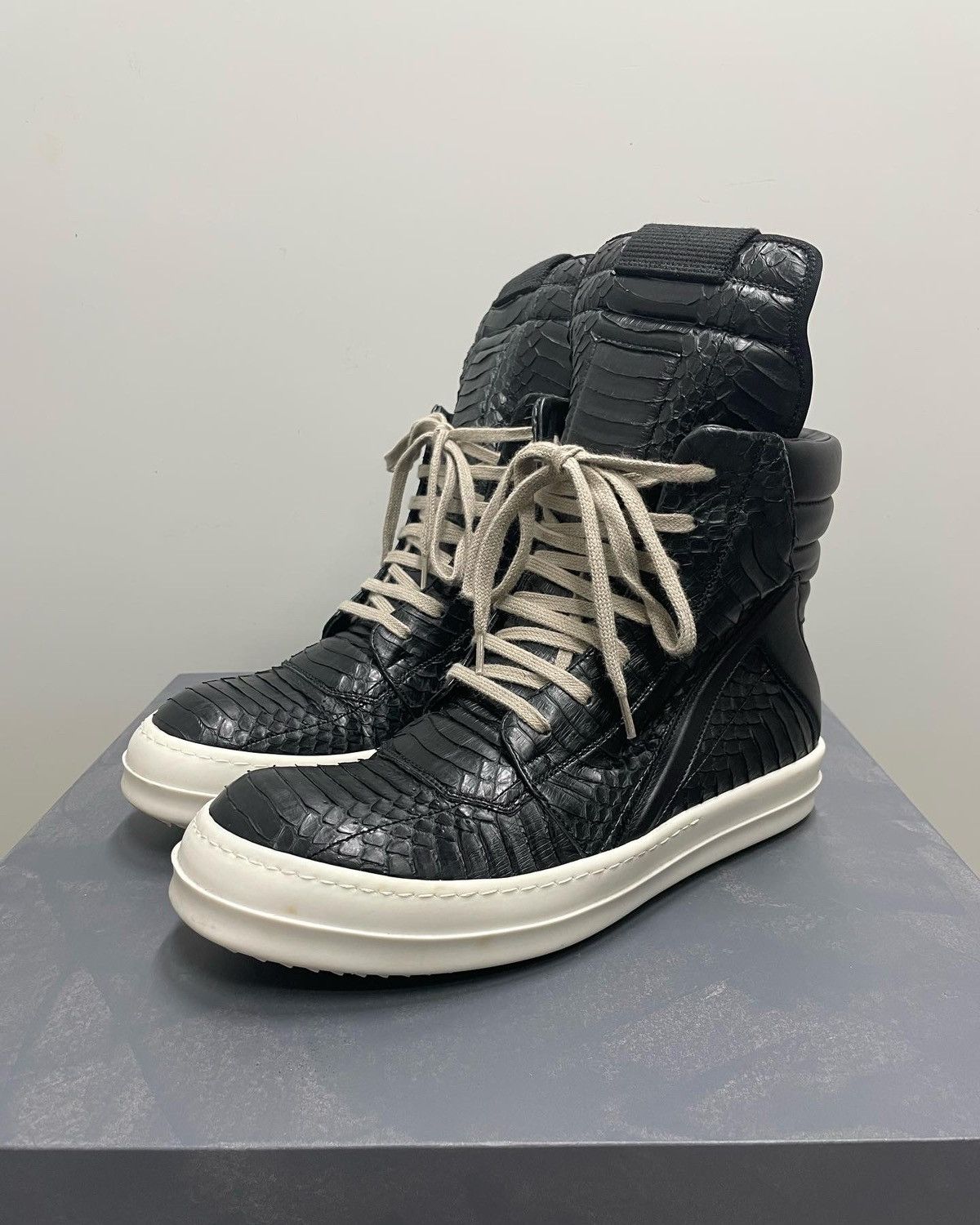Rick Owens Python Leather Geobasket | Grailed