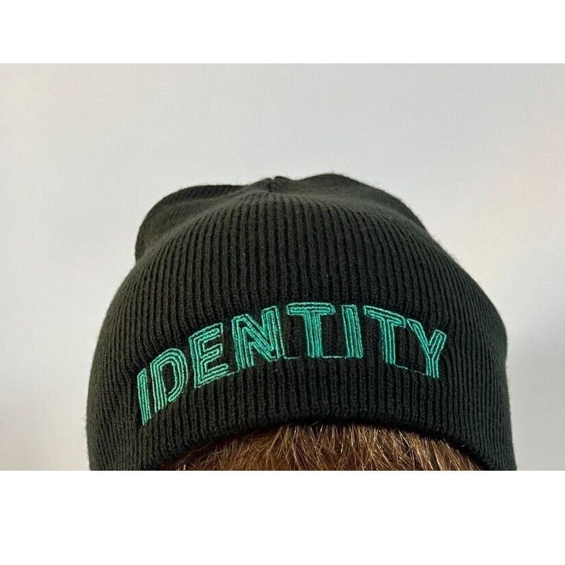 Other Rare Black Ribbed Beanie Hat with "IDENTITY" Embroidery | Grailed