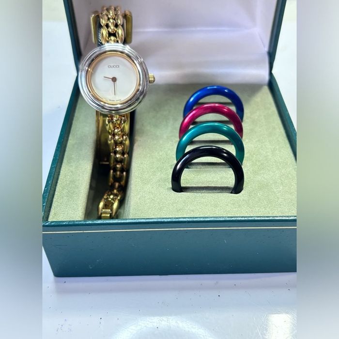Gucci GUCCI Vintage 14K Gold Plated Interchangeable Bezel Watch | Grailed