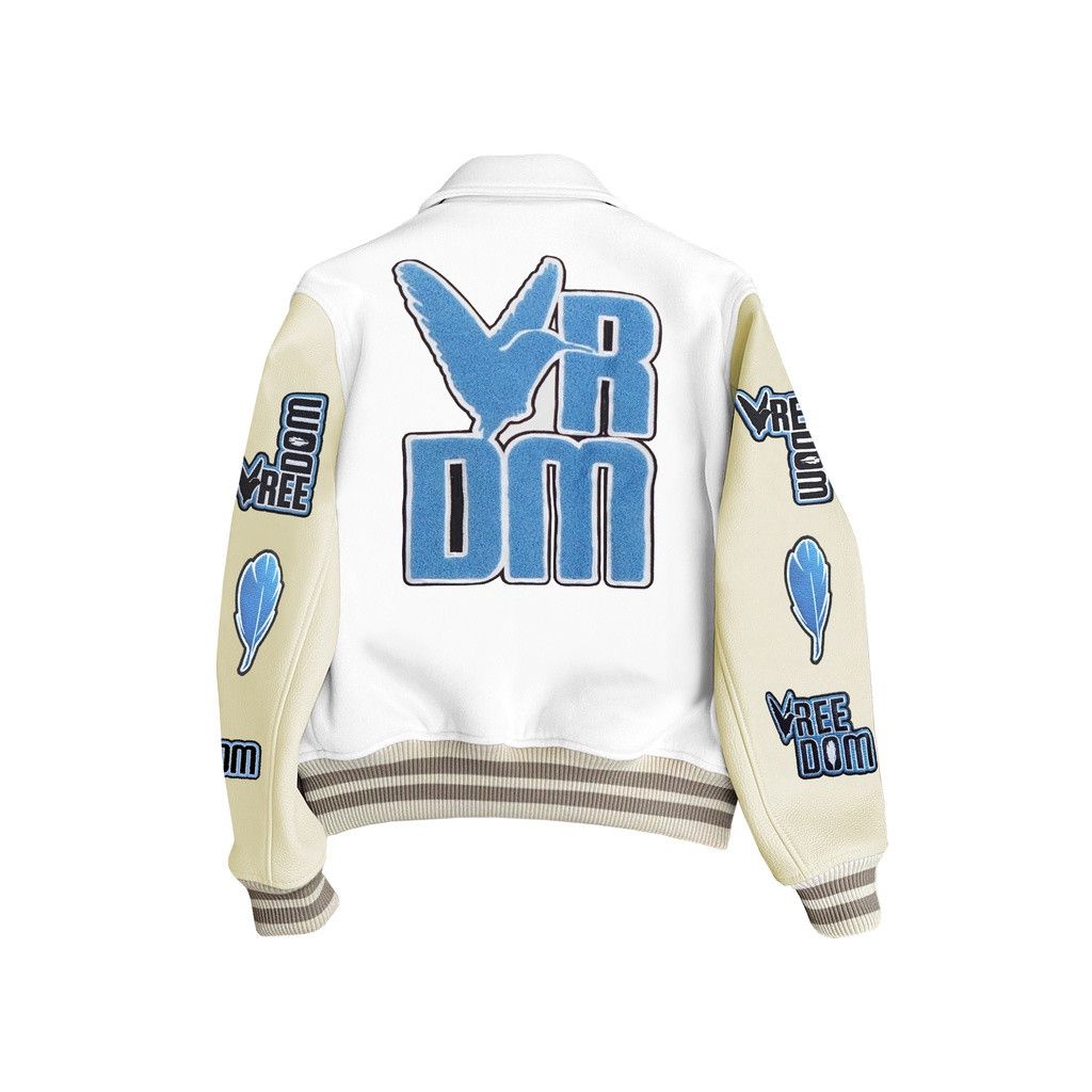 Varsity VFREEDOM VARSITY JACKET EMBROIDERY AND LEATHER | Grailed