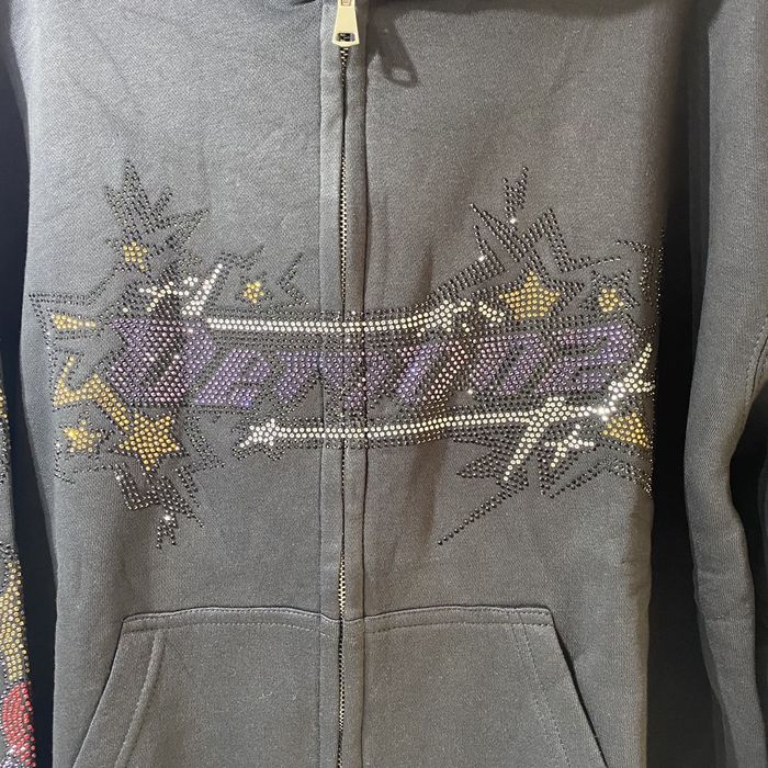 Japanese Brand Demons Basement GENG Collection Rhinestone Zip Up Hoodie ...