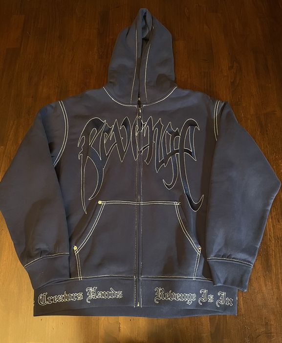 Revenge Revenge Contrast Stitch Zip Up Hoodie | Grailed