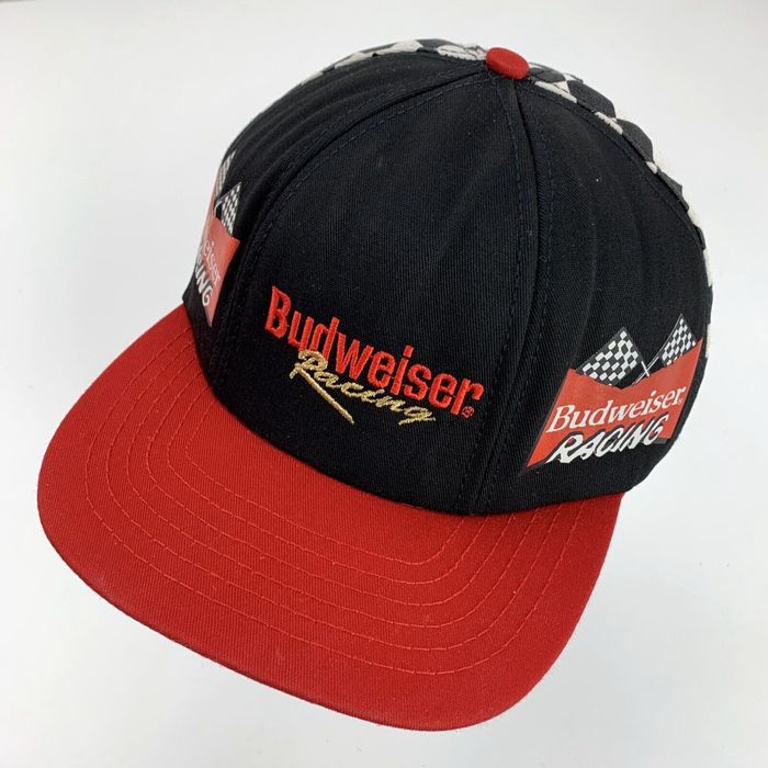 Budweiser Budweiser Racing Vintage Checkered Panel Ball Cap Hat ...