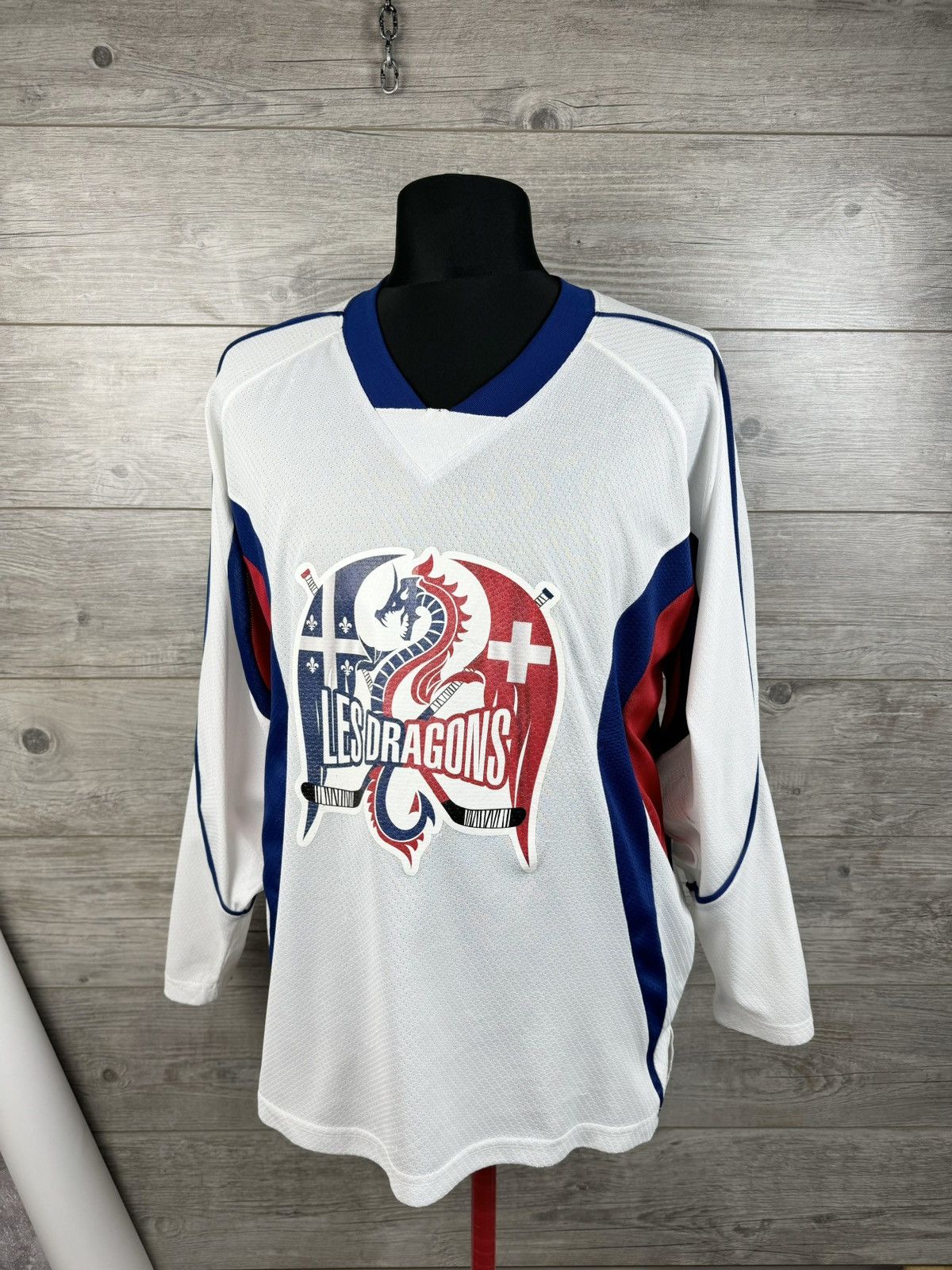 Streetwear × Very Rare × Vintage KAMAZU HOCKEY JERSEY LES BRAGONS #97 ...