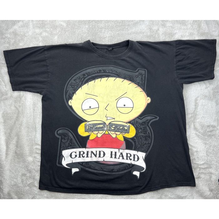 Vintage Vtg Family Guy Shirt Mens XXXXL Black Stewie Rap Y2K Baggy Cartoon Thug Faded | Grailed
