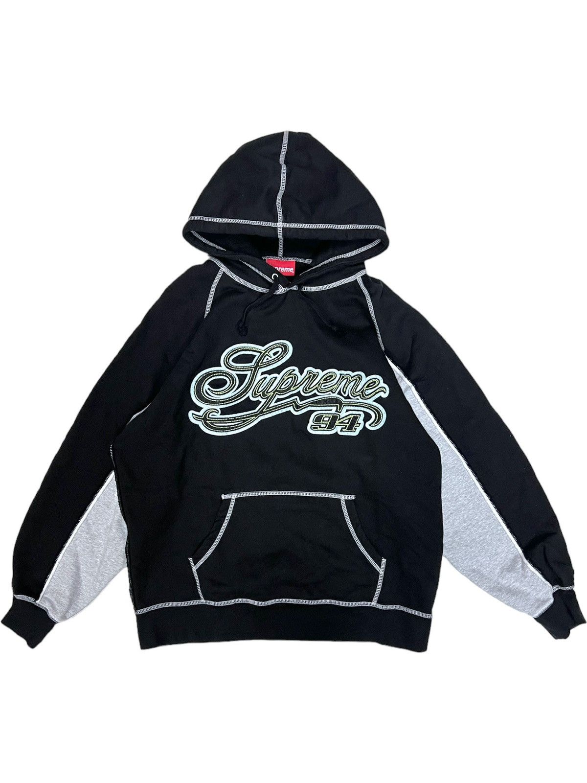 Supreme Supreme Script Paneled Hoodie | Grailed