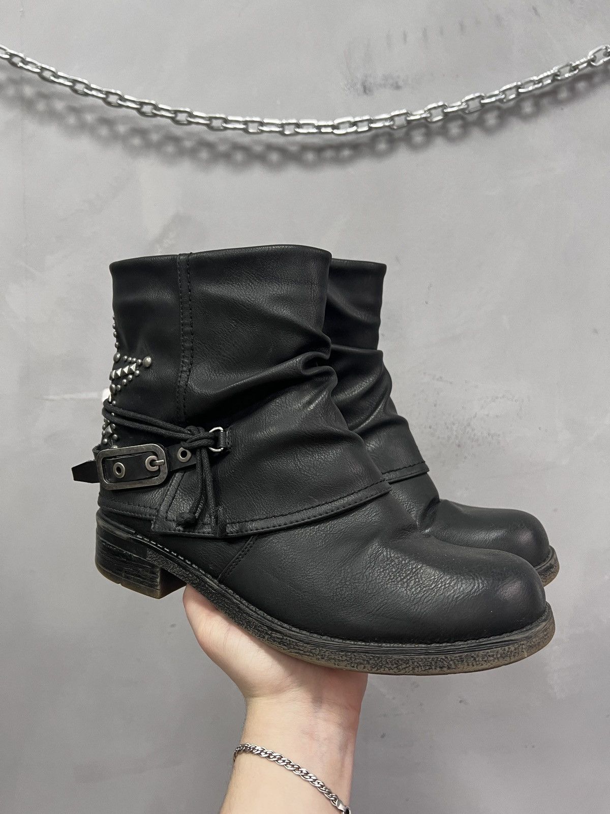 A.S.98 Opium Leather Biker Style Boots gothic Guidi style 90s archv ...