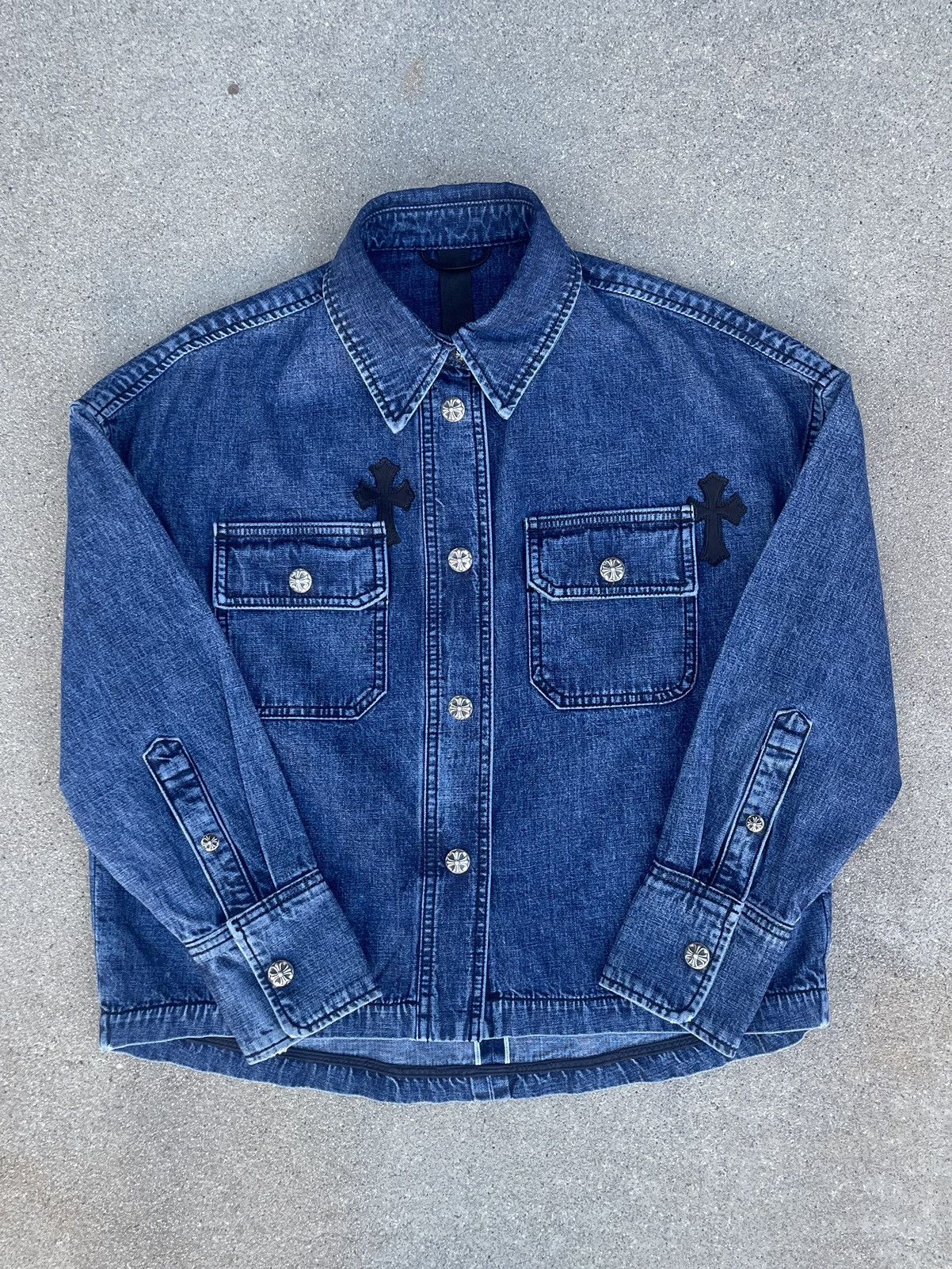 Chrome Hearts Chrome Hearts Lucky 1/1 CrossPatched Denim Jacket | Grailed