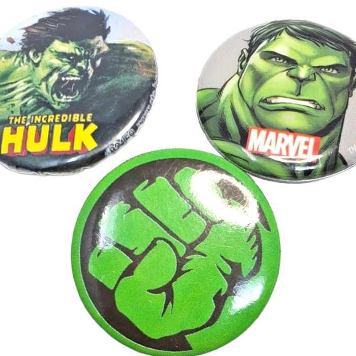 Marvel Comics Marvel The Incredible Hulk Button Bundle 3-Pin Collection ...