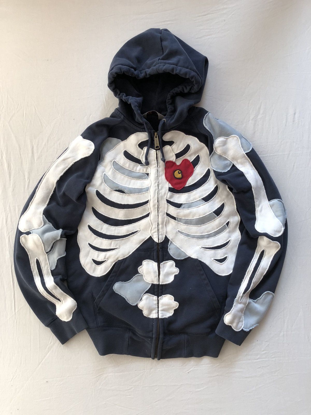 Carhartt × Custom Vintage Reworked Carhartt Skeleton hoodie | Grailed