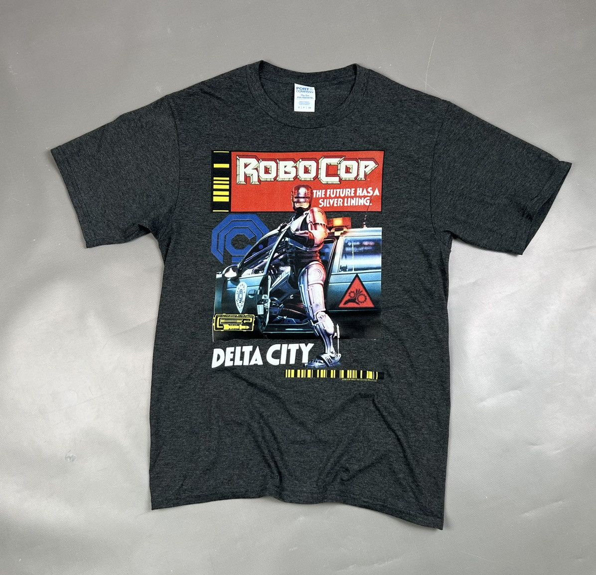 Movie × Vintage RoboCop T Shirt The Future Has A Silver Lining Logo ...