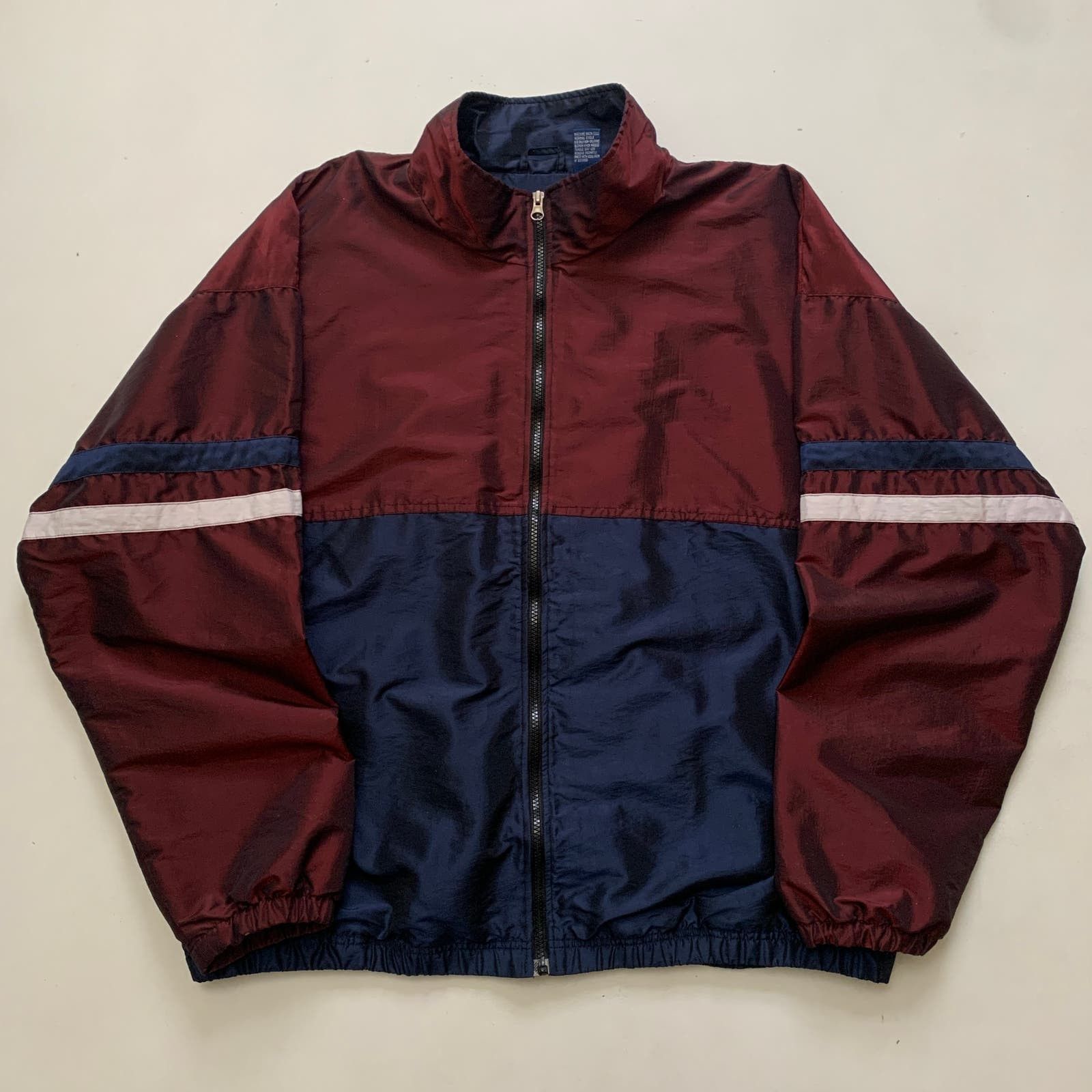 Vintage 1990s Iridescent Boxy Nylon Track Jacket | Grailed